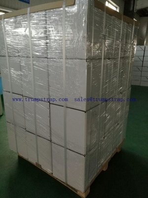 composite strap, hot melted strap in transport/logistics packaging, fixing, warehousing etc
