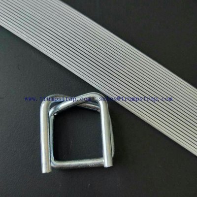 composite strap, wire buckles in transport/logistics packaging, fixing, warehousing etc