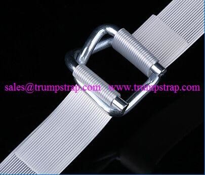 composite strap, cord strapping, lash buckle, wire buckle in transport/logistics packaging, fixing, warehousing etc