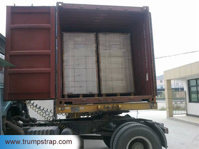 composite strap, cord strapping, cordstrap, cord lash, woven strap in transport/logistics packaging