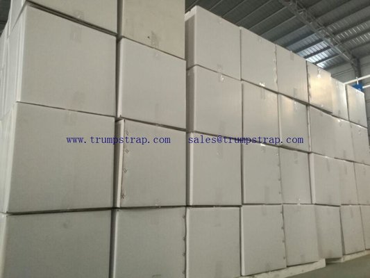 composite strap, polyester strap, cordstrap, lash webbing, dunnage bag, FIBC,woven strap in transport/logistics package