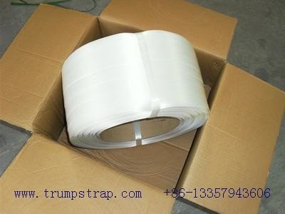 composite strap, polyester strap, cordstrap, lash webbing, dunnage bag, FIBC,woven strap in transport/logistics package