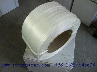 composite strap, polyester strap, cordstrap, lash webbing, dunnage bag, FIBC,woven strap in transport/logistics package