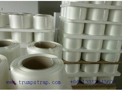 composite strap, polyester strap, cordstrap, lash webbing, dunnage bag, FIBC,woven strap in transport/logistics package