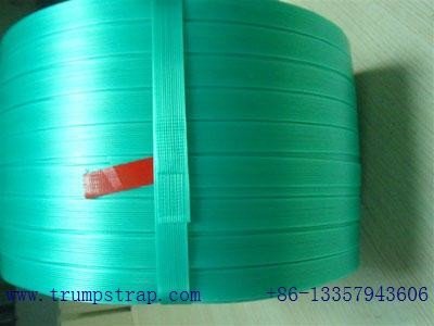 composite strap, polyester strap, cordstrap, lash webbing, dunnage bag, FIBC,woven strap in transport/logistics package