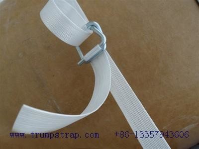 composite strap, polyester strap, cordstrap, lash webbing, dunnage bag, FIBC,woven strap in transport/logistics package