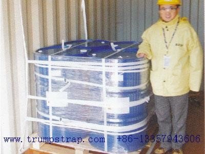 composite strap, polyester strap, cordstrap, lash webbing, dunnage bag, FIBC,woven strap in transport/logistics package