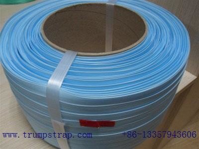 composite strap, polyester strap, cordstrap, lash webbing, dunnage bag, FIBC,woven strap in transport/logistics package