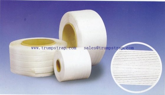 composite strap, polyester strap, cordstrap, lash webbing, dunnage bag, FIBC,woven strap in transport/logistics package