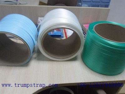 composite strap, polyester strap, cordstrap, lash webbing, dunnage bag, FIBC,woven strap in transport/logistics package