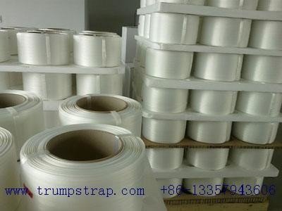 composite strap, polyester strap, cordstrap, lash webbing, dunnage bag, FIBC,woven strap in transport/logistics package