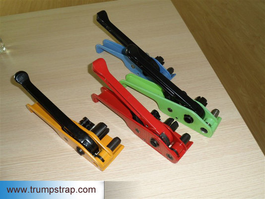 tensioner, wrapping/packaging machine, packing tool, strapping tool, manual sealer for cordstraps, PET straps, PP straps