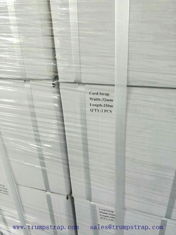 composite strap, hot melted strap in transport/logistics packaging, fixing, warehousing etc