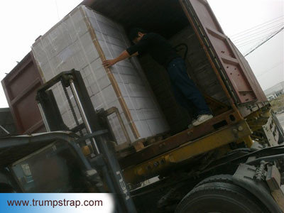 composite strap, cord strapping, cordstrap, woven strap in transport/logistics packaging