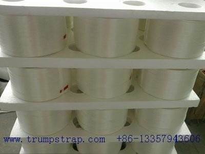 composite strap, polyester strap, cordstrap, lash webbing, dunnage bag, FIBC,woven strap in transport/logistics package