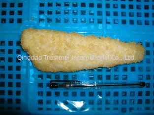 Breaded and prefried pollock fillets