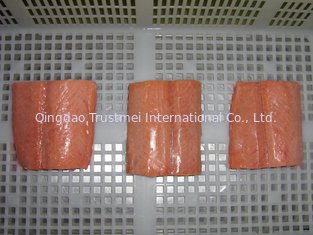 Frozen chum salmon portions skinless no fatline color 13+