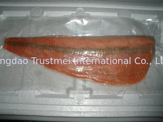 Frozen chum salmon fillets skinless 2.5cm fatline color 13+