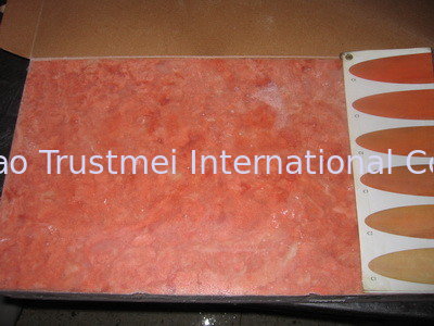Frozen chum salmon scrapemeat block