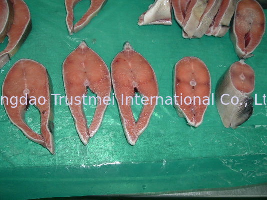 Frozen chum salmon steak