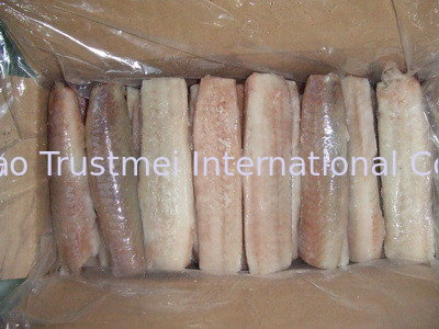 Frozen saithe  loins skinless PBO IQF