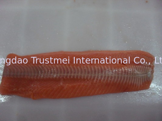 Frozen Pink salmon fillets color 13+ tail folded, belly foled with 2cm fatline skinless boneless