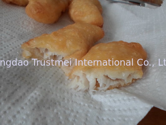 prefried battered tempura pollock fillets skinless boneless PBO, formed or natural fillets,  10kg/ctn in bulk