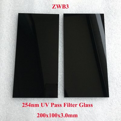 100x200x3.0mm ZWB3 UG5 U-330 254nm UV Bandpass Filter for DNA nucleic acid analyzer Ultraviolet Pass Glass Visible Light