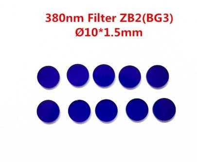 10pcs ZB2 BG3 10x1.5mm 380nm UV IR Pass Filter Dual Bandpass Violet GLass