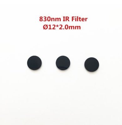 3PCS HWB830 12*2.0mm RG830 830nm Long IR Infrared Pass Filter Black Glass Visible Light Cut