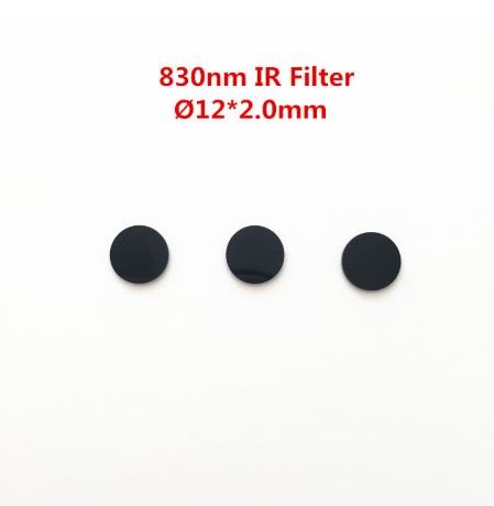 3PCS HWB830 12*2.0mm RG830 830nm Long IR Infrared Pass Filter Black Glass Visible Light Cut