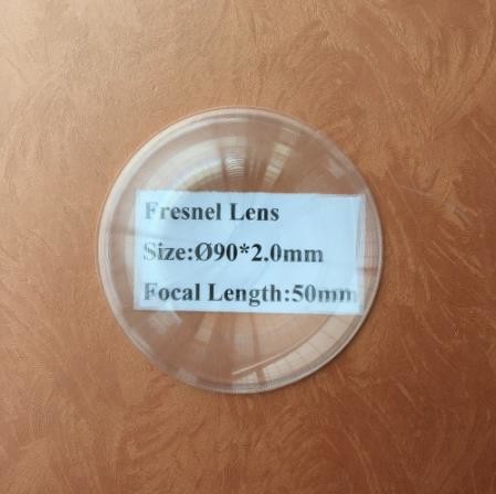 Plastic PMMA Fresnel Lens 90mm Focal Length 50mm Solar Focusing Acrylic Magnifier DIY Projector