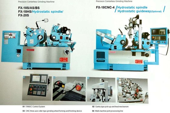 Precision CNC centerless grinder FX-18CNC-4 for diameter 1-60 mm different shape work piece outer grinding