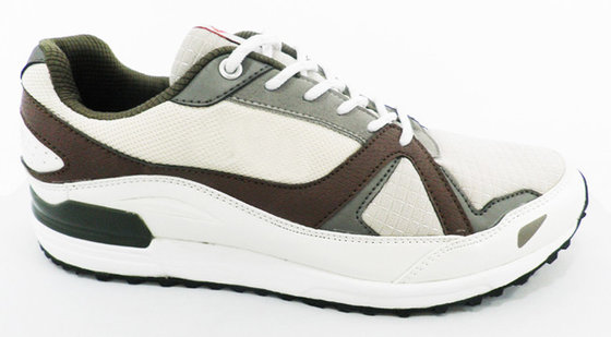 Leather PU Mesh Upper Smart Casual Shoes For Men Waterproof Grey