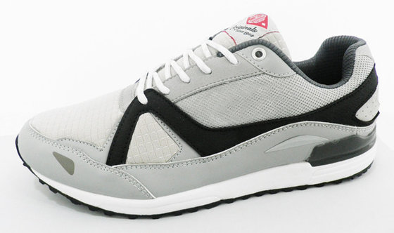 Leather PU Mesh Upper Smart Casual Shoes For Men Waterproof Grey