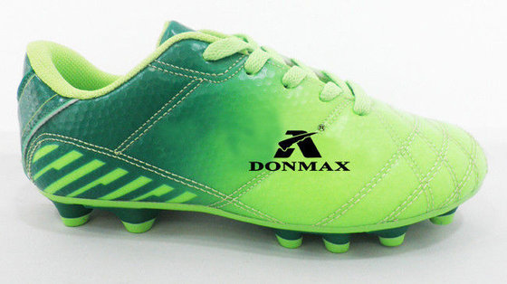 OEM Waterproof Turf Custom Childrens Soccer Shoes Lacing PU Donmax