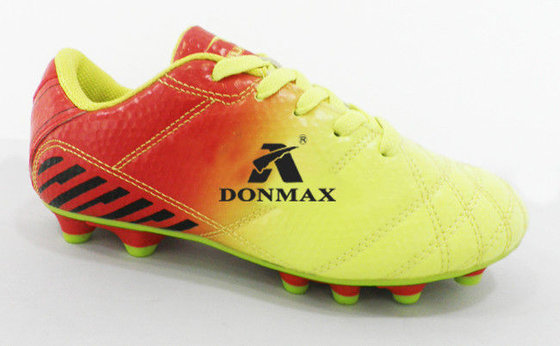 OEM Waterproof Turf Custom Childrens Soccer Shoes Lacing PU Donmax