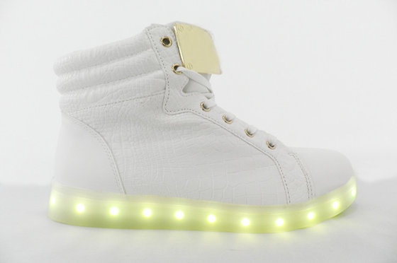 PU Leather USB Led Smart Casual Shoes For Men White Smart Shoes
