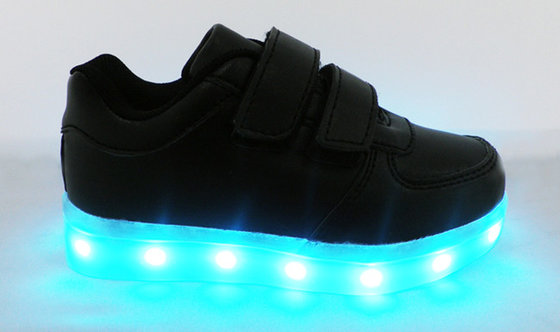 Popular Simulation Kids Light Shoes Black Spring Shoes With Led Lights