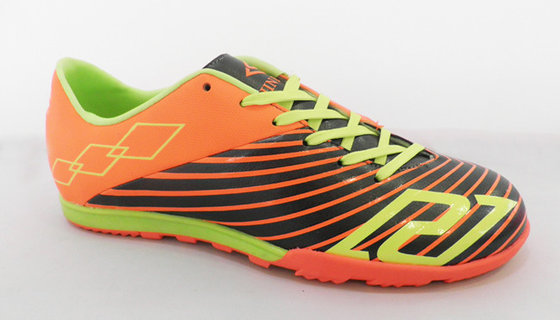 Orange/Black/Green Customized Colorful Mens Soccer Turf Shoes