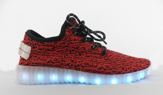 Flyknit Smart Casual Shoes For Men , Led Lightup Sketcher Sport Running Shoes