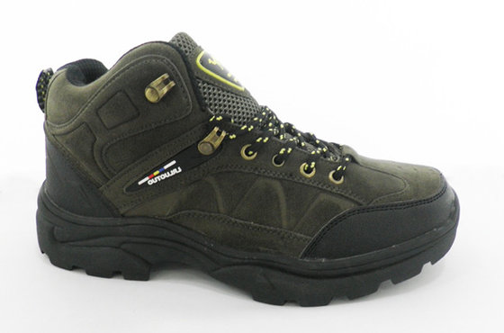 High Top Trail Walking Shoes Double Faced Suede Leather Rubber