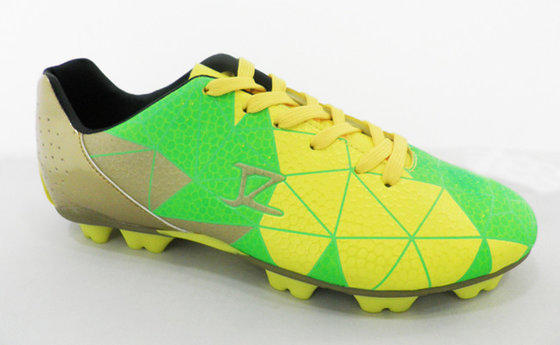 Yellow / Purple Ladies Womens Futsal Shoes Fashionable Outdoor Soccer Cleats Turf