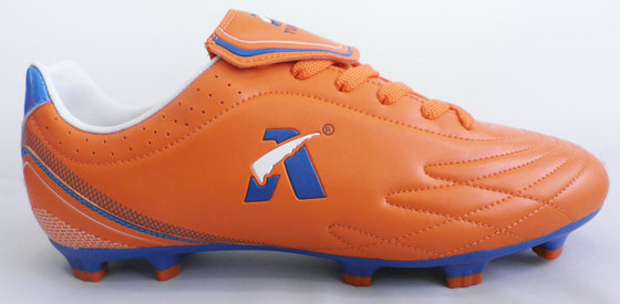 Orange PU Upper Outdoor Soccer Cleats Clearance For Children