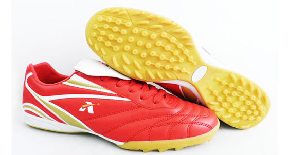Lightweight Mens Indoor Soccer Cleats With Red , White And Gold Color