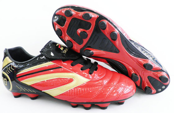 Men's Outdoor Soccer Cleats With Black / Red / Yellow For Hard Ground