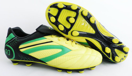 Men's Outdoor Soccer Cleats With Black / Red / Yellow For Hard Ground