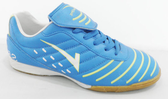 Blue Breathable Indoor Outdoor Soccer Cleats , Black Artificial Turf Soccer Shoes