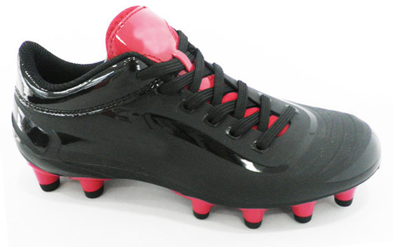Red Waterproof Mens Football Boots , TPU Outdoor Soccer Sneakers
