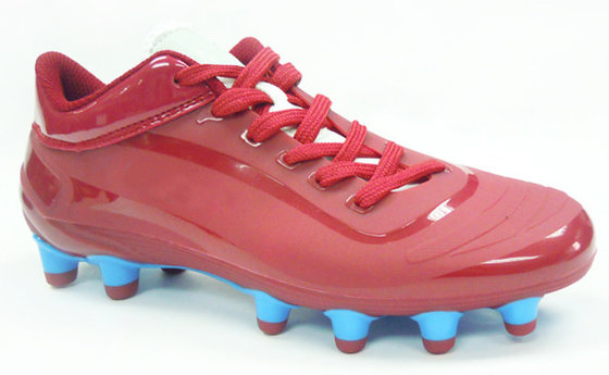 Red Waterproof Mens Football Boots , TPU Outdoor Soccer Sneakers